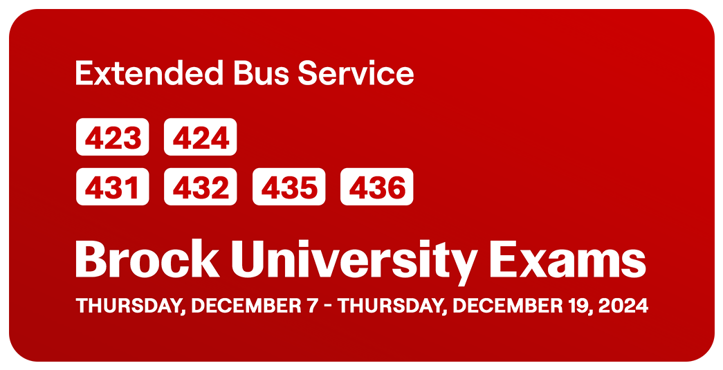 Extended Bus Service for Brock Exams - Niagara Region Transit