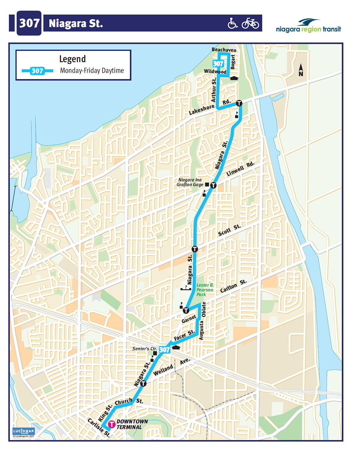 307 | Niagara St. - Port Weller | St. Catharines - Niagara Region Transit